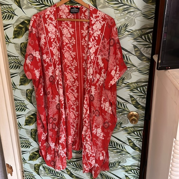 Angie | Sweaters | K56 Red White Black Floral Designs Angie Small Sm S ...